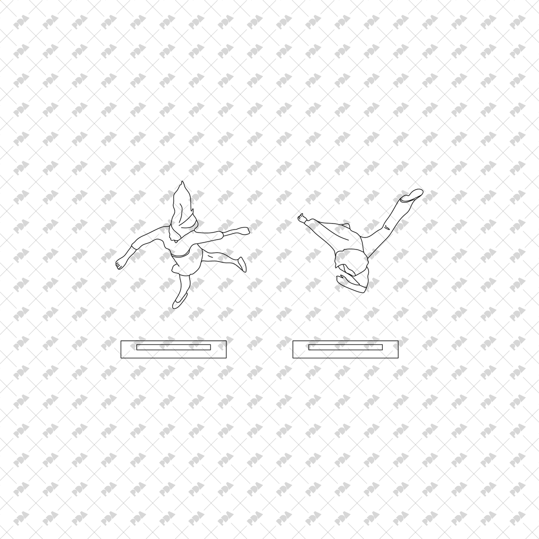CAD, Vector Home Life Characters in Plan View Multi-Pack (Top view)