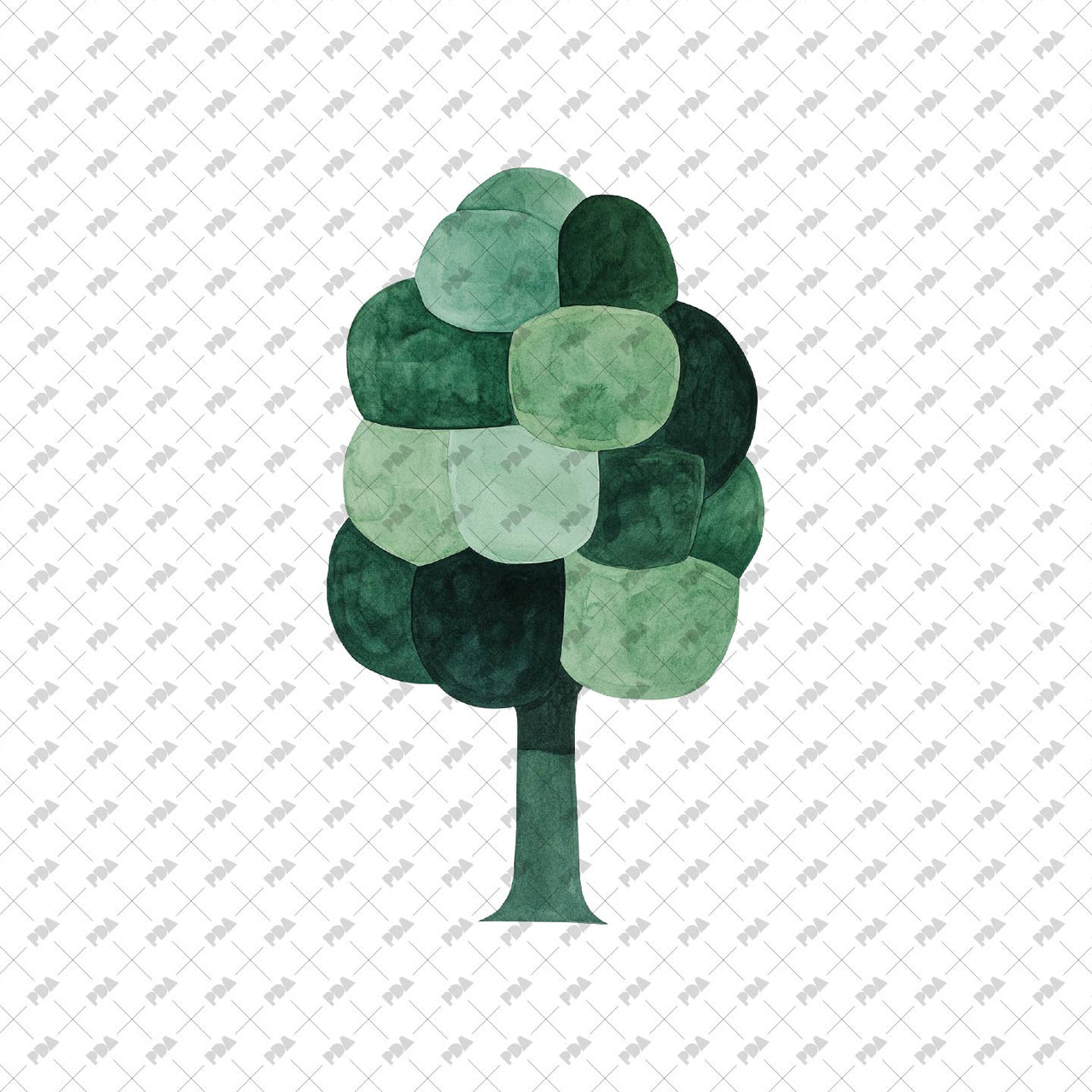 PNG Watercolor Naïve Trees for Architectural Drawings