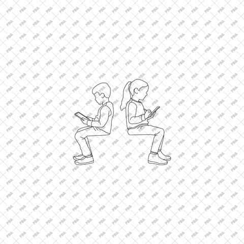 CAD, Vector Sitting Characters in Side View | Post Digital Architecture