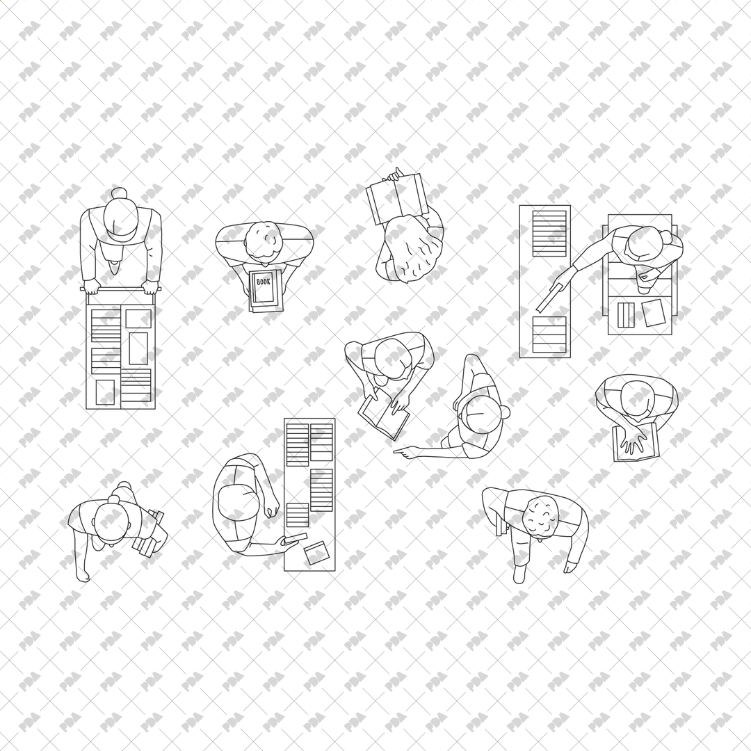 CAD, Vector People in Top View