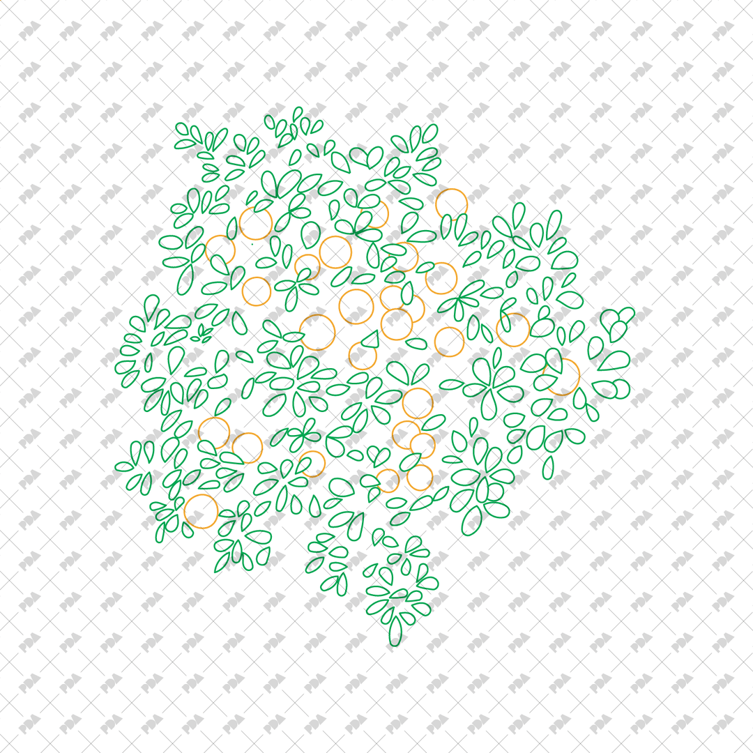 CAD, Vector, PNG Fruit Trees in Color and B/W (Top View)