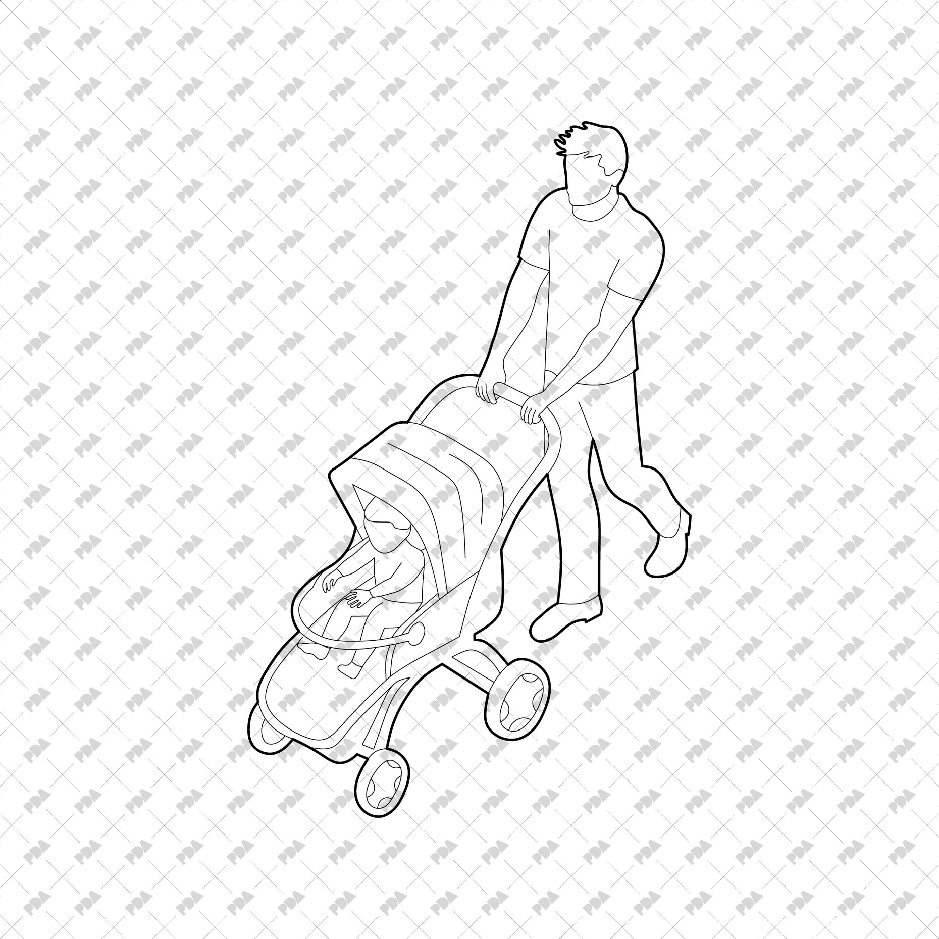 CAD, Vector, PNG Isometric Plants and Trees in Planters