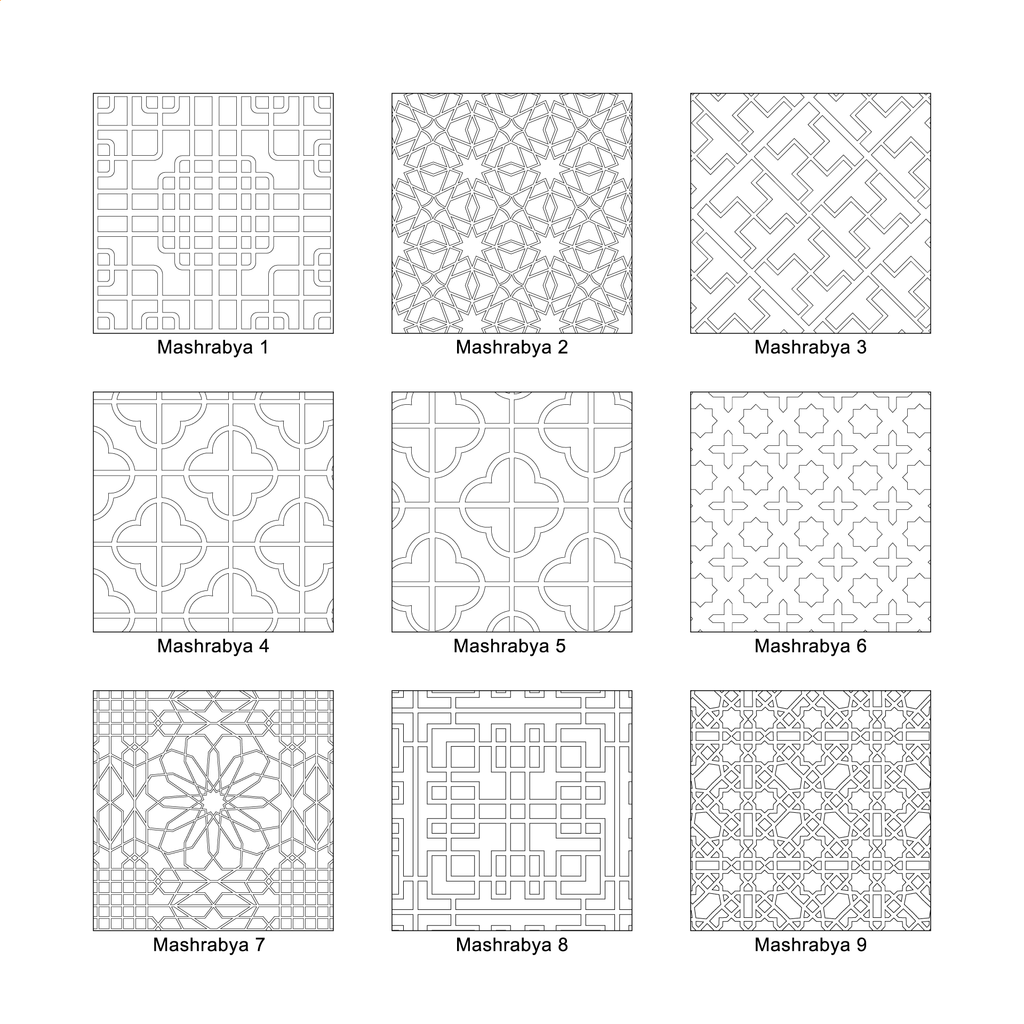 Mashrabiya Screen Patterns/ Lattice Screen Patterns - Vector