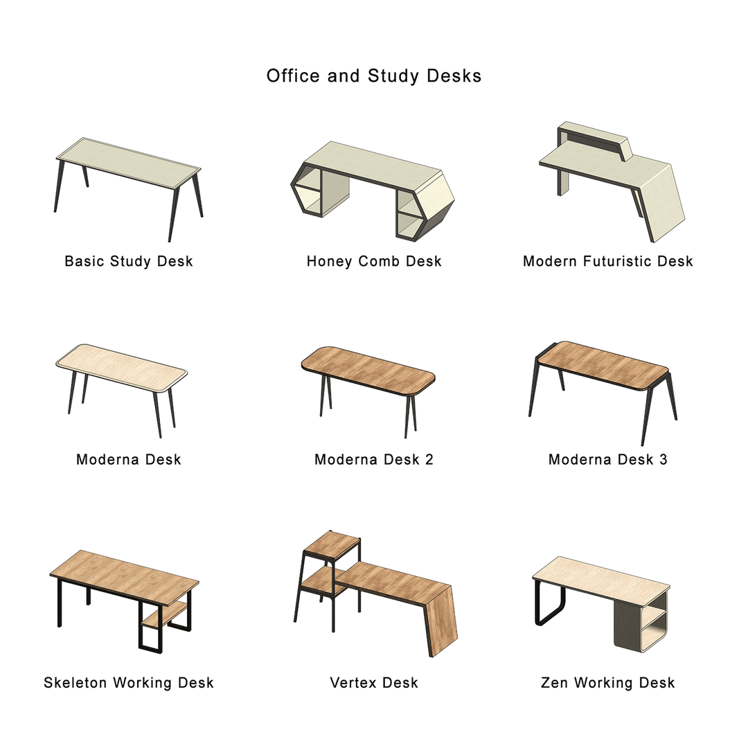 Revit Family - Desks – Post Digital Architecture