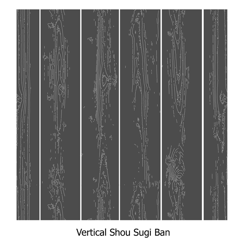 Illustrator 图案库 - Shou Sugi Ban 面板 - 后数字建筑