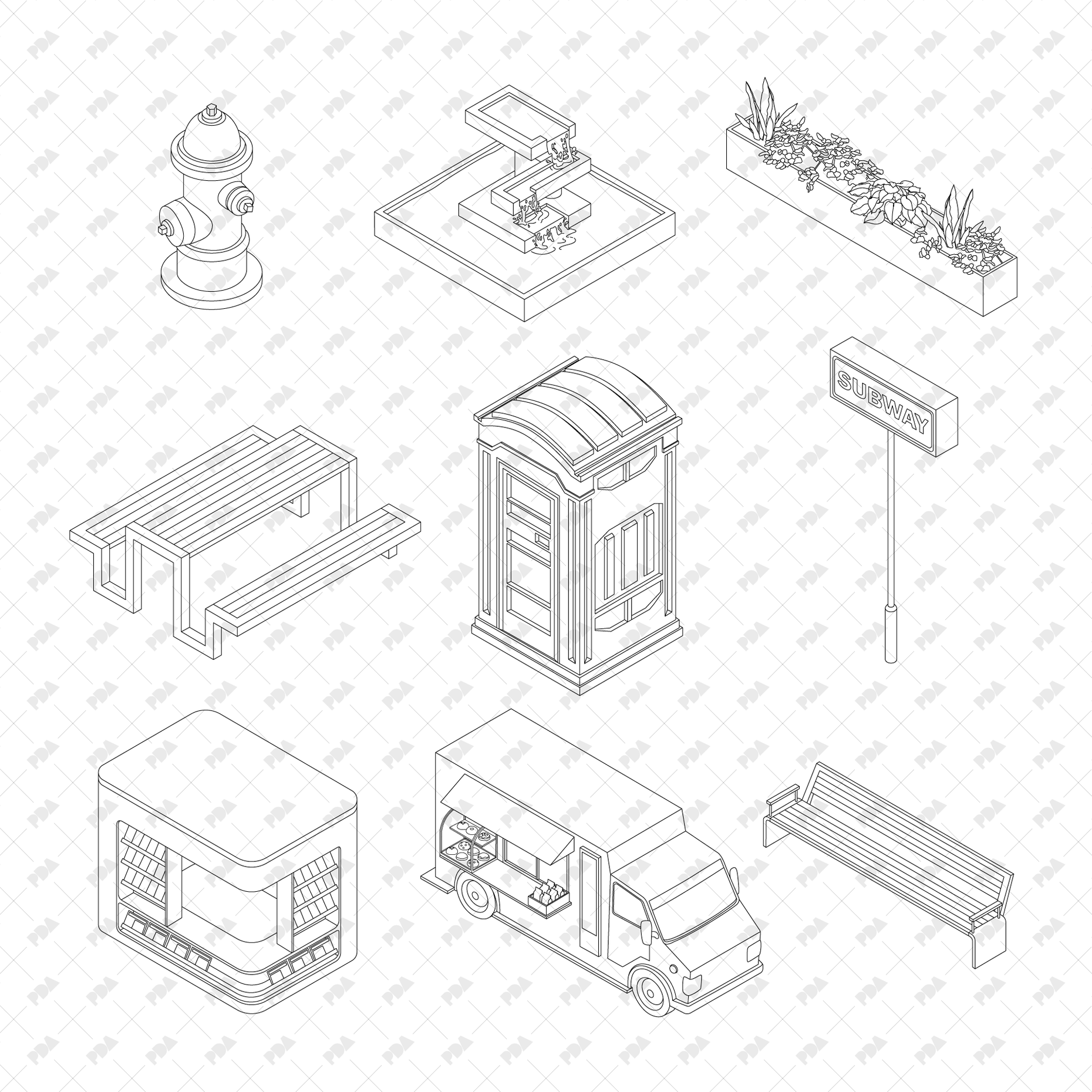 Vector Isometric Sets & Architectural Resources – Post Digital Architecture