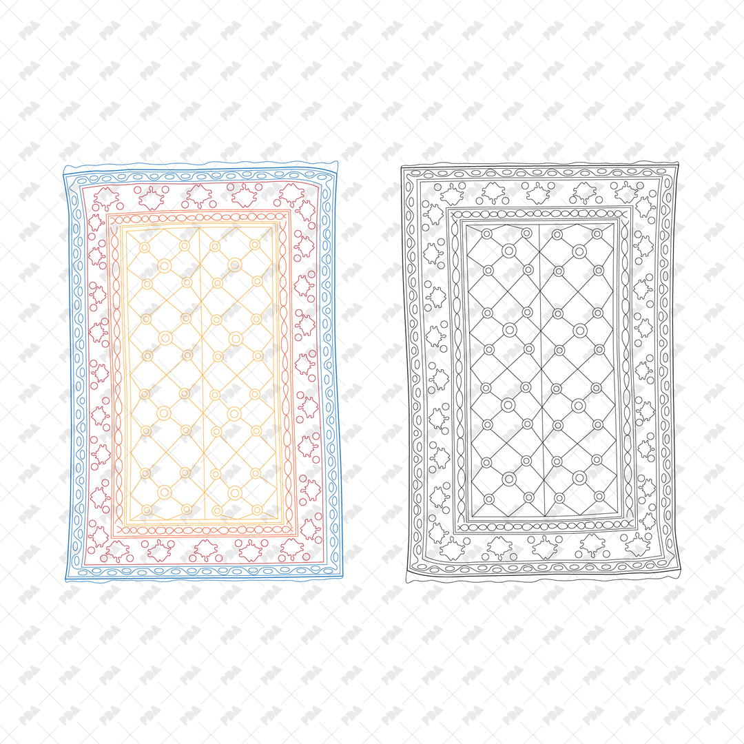 CAD, Vector, PNG Carpets and Rugs in Color and B/W