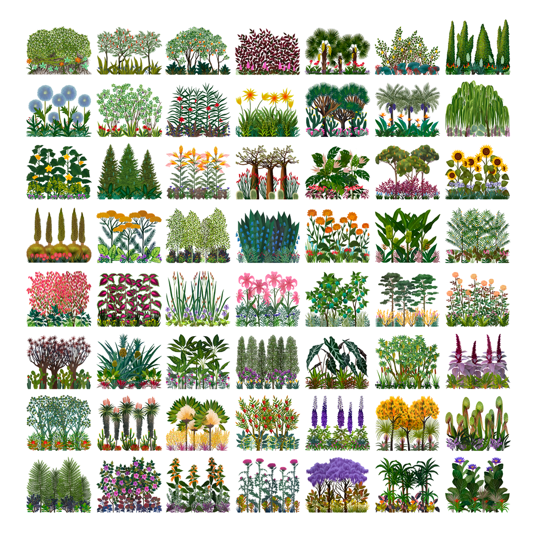 Trees & Plants for Architectural Plans & Designs