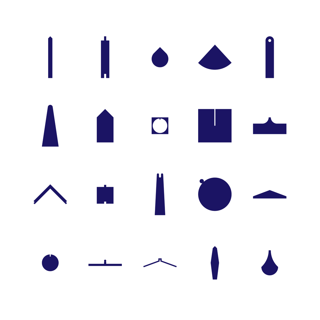 Vector Simple North Symbols - 20 Figure Set
