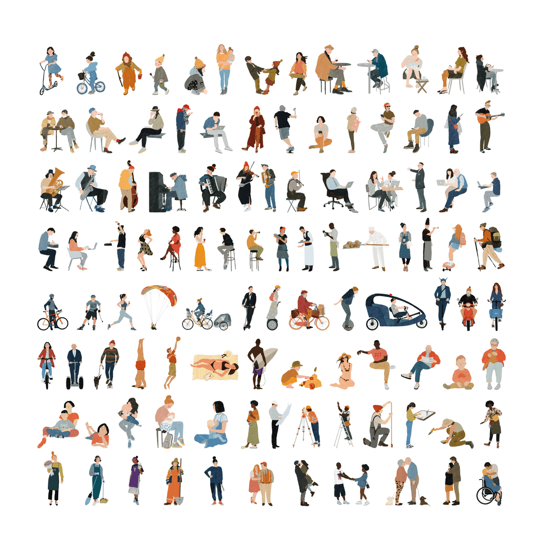 PNG Characters for Architectural Projects & Collages