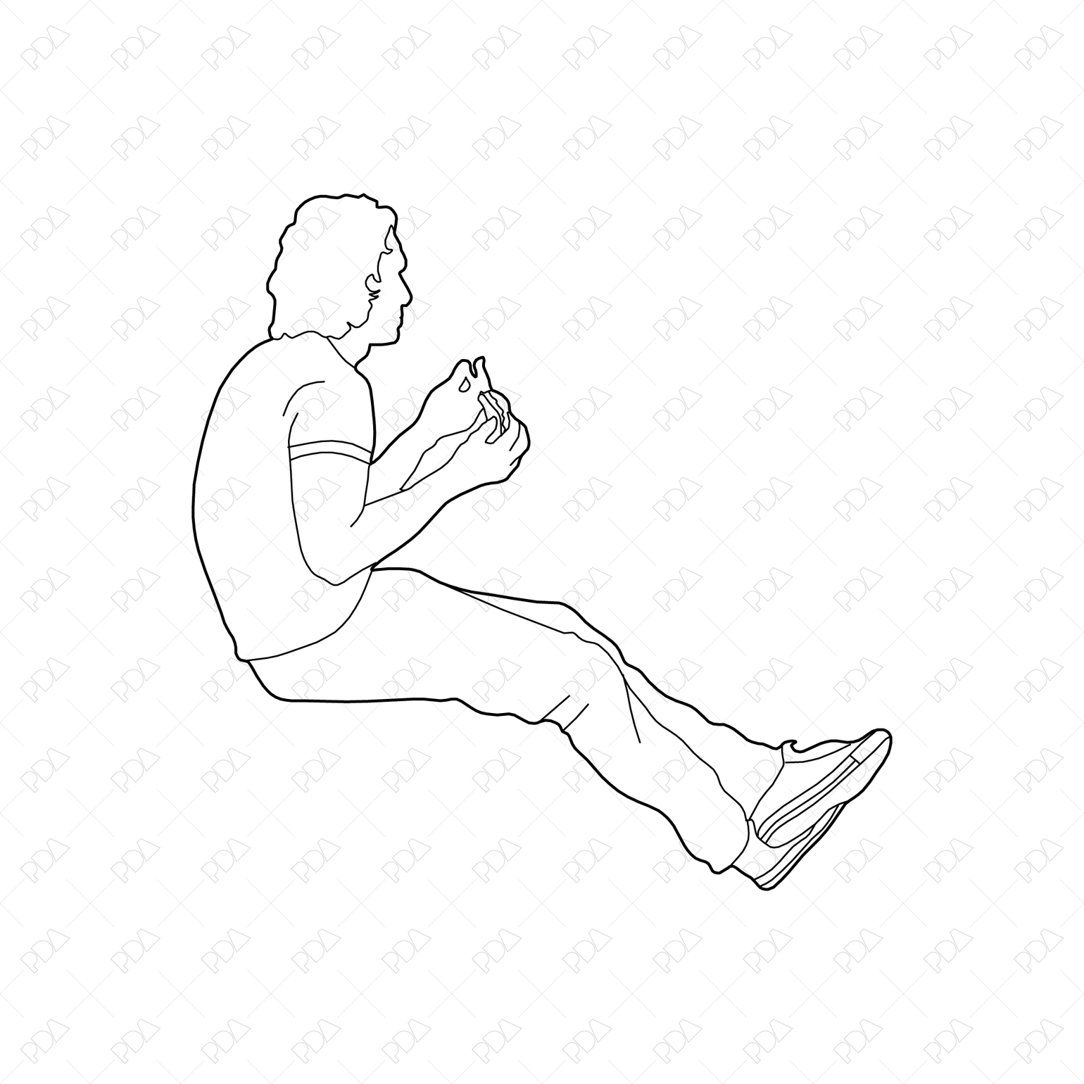 CAD Vector People Eating