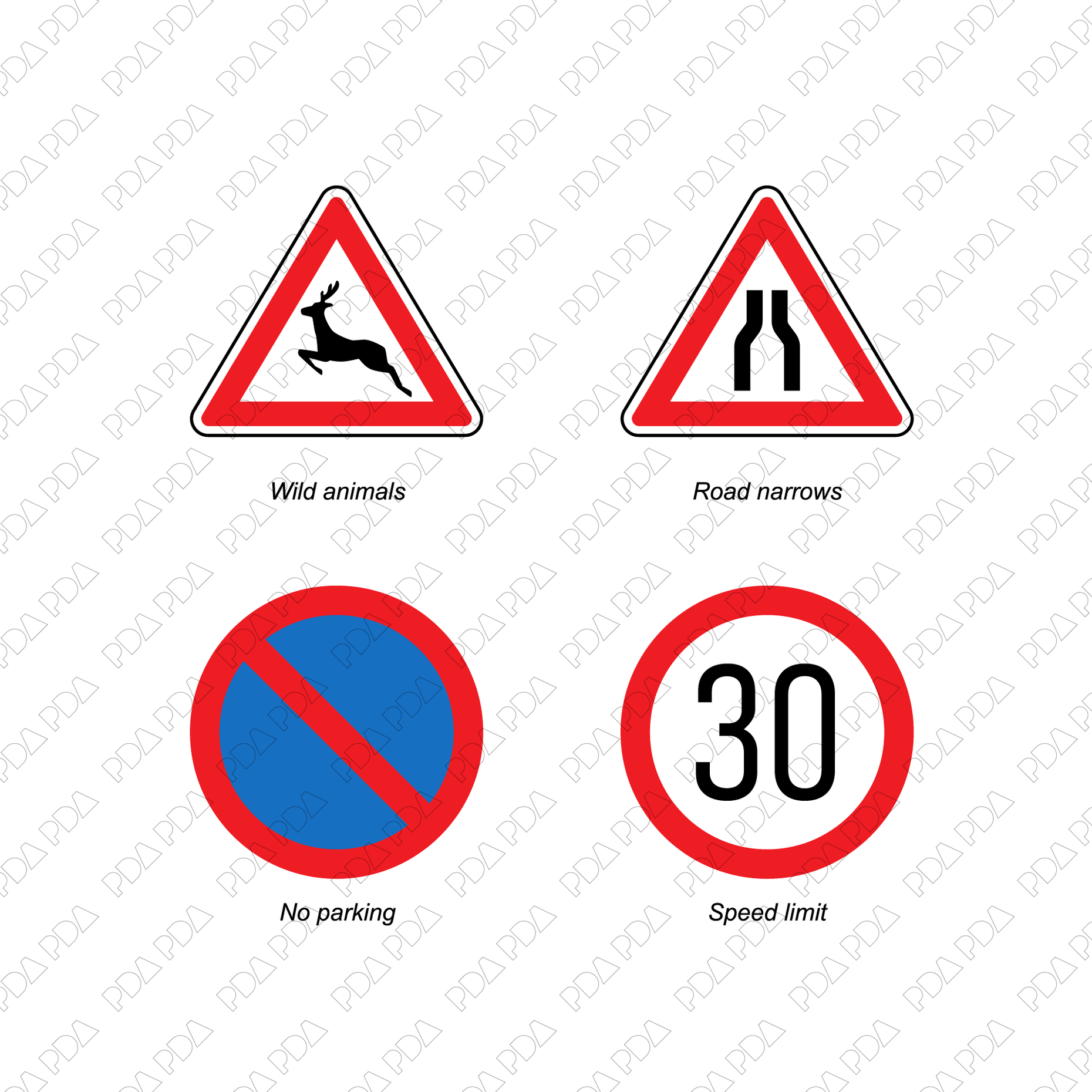 Road Signs Set (Front view)