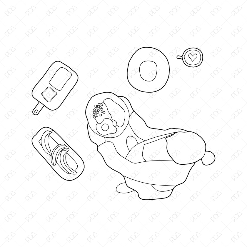 CAD Vector People Eating