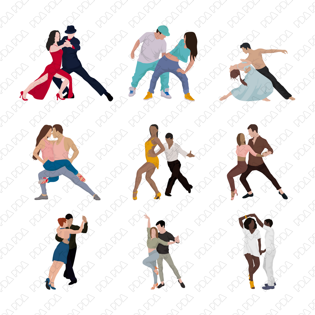 Vector Dancers Set - 18 Stylish Figures