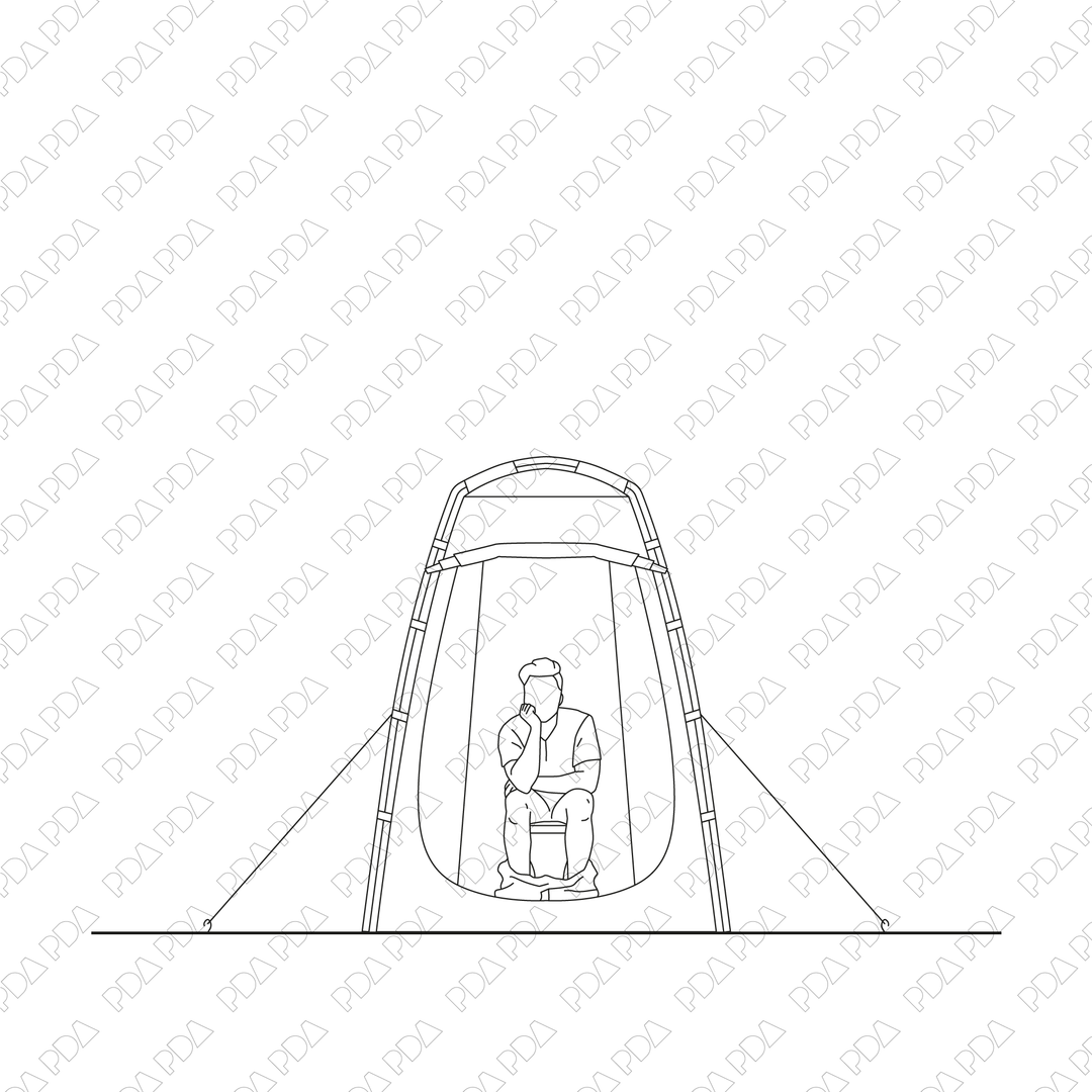 CAD & Vector Line Camping Set - 360° Views