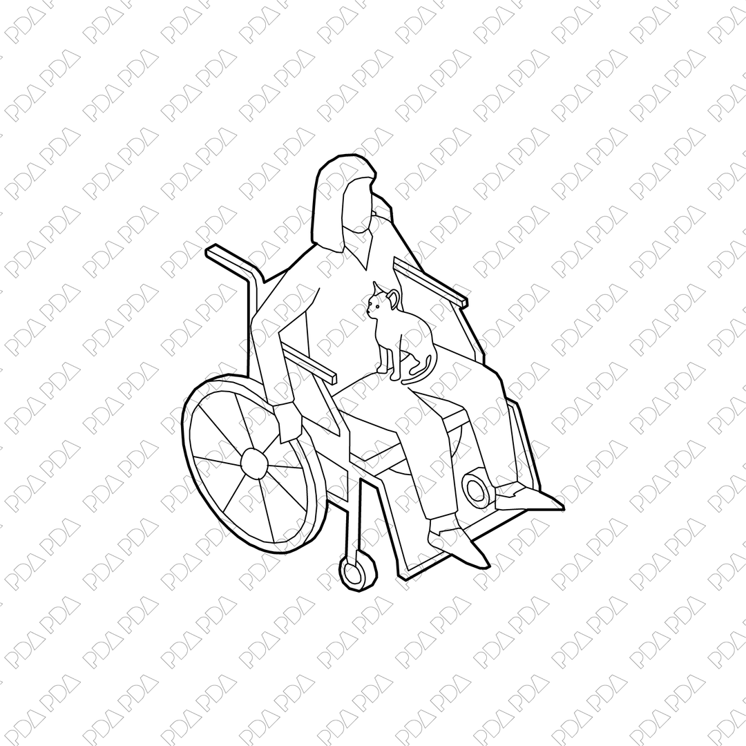 Free Isometric Wheelchair People Set - CAD & Vector