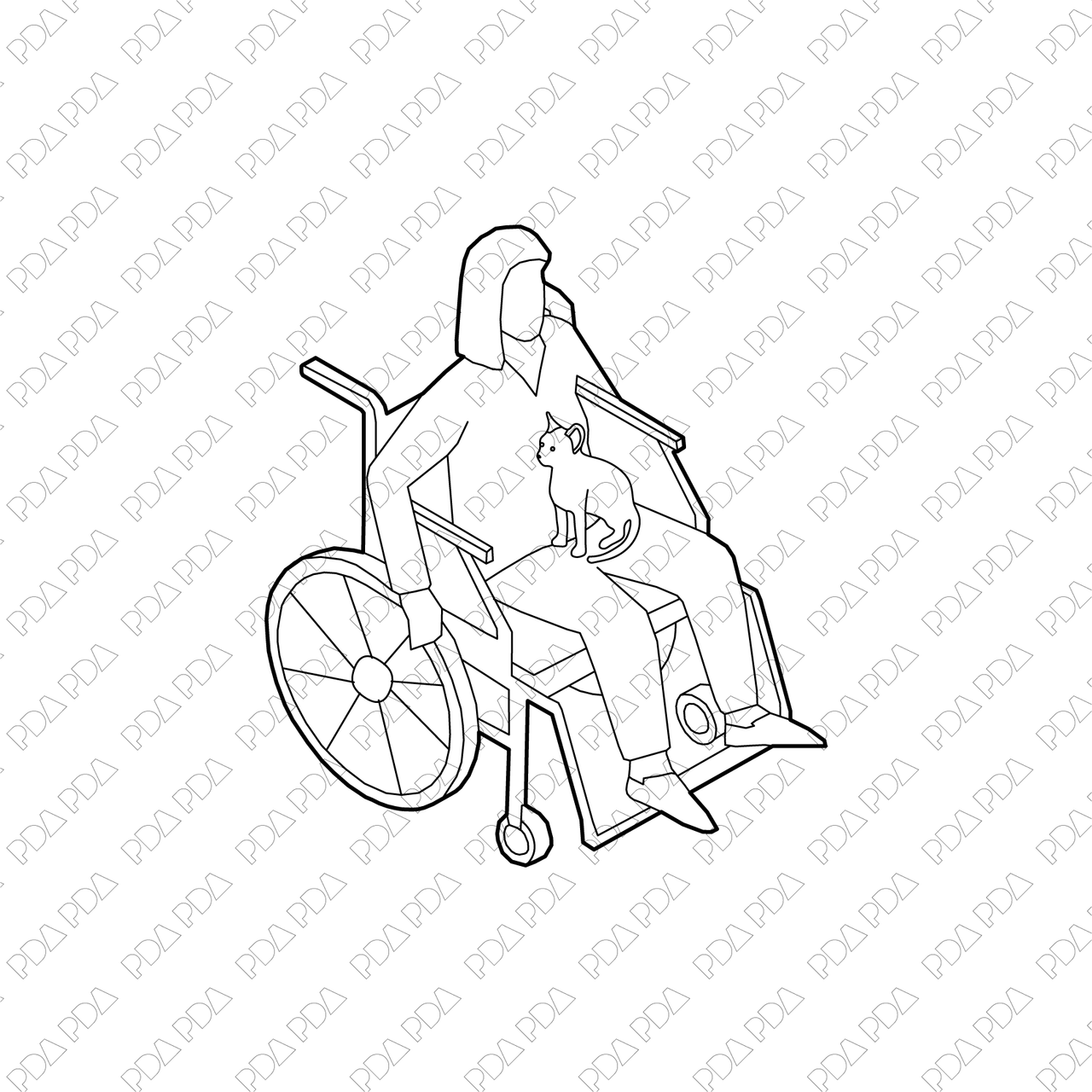Free Isometric Wheelchair People Set - CAD & Vector