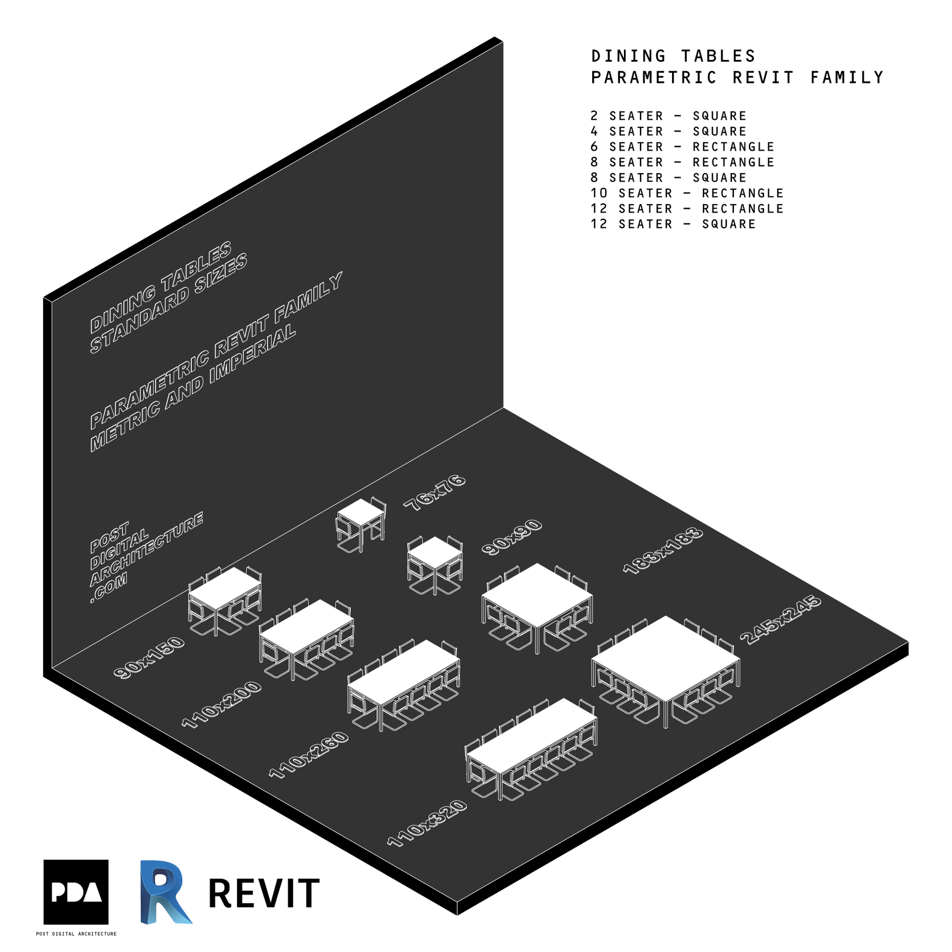 Revit Family - Rectangular Dining Tables