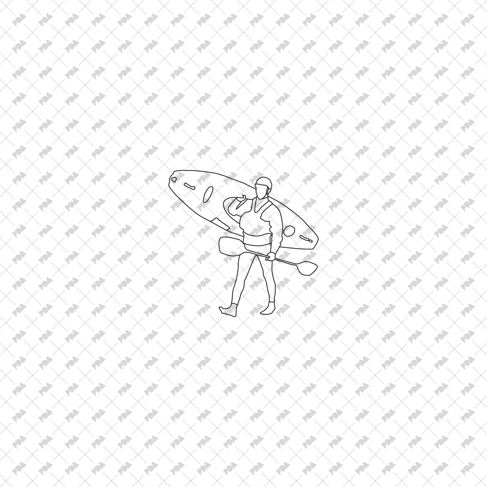 CAD, Vector People Doing Water Sports (Top and side view)