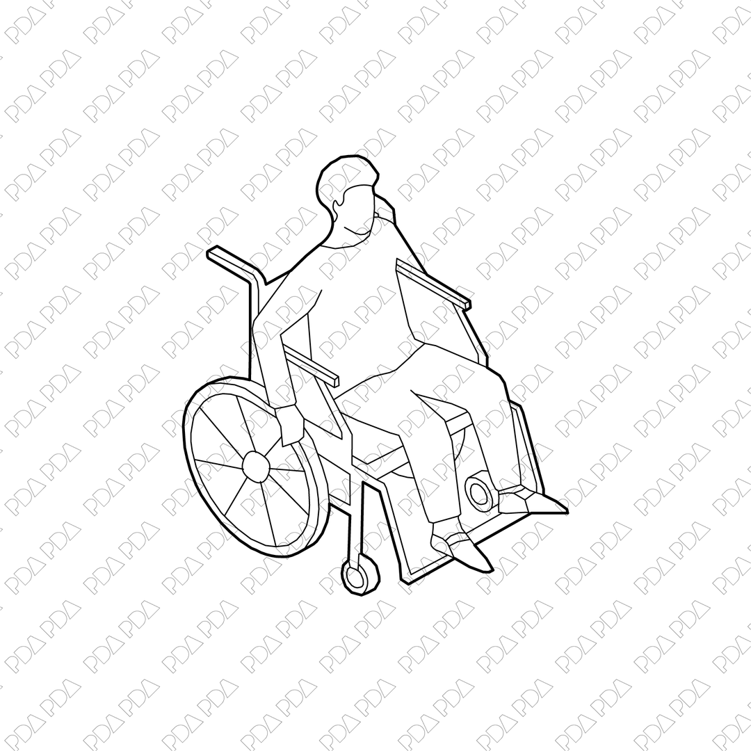 Free Isometric Wheelchair People Set - CAD & Vector