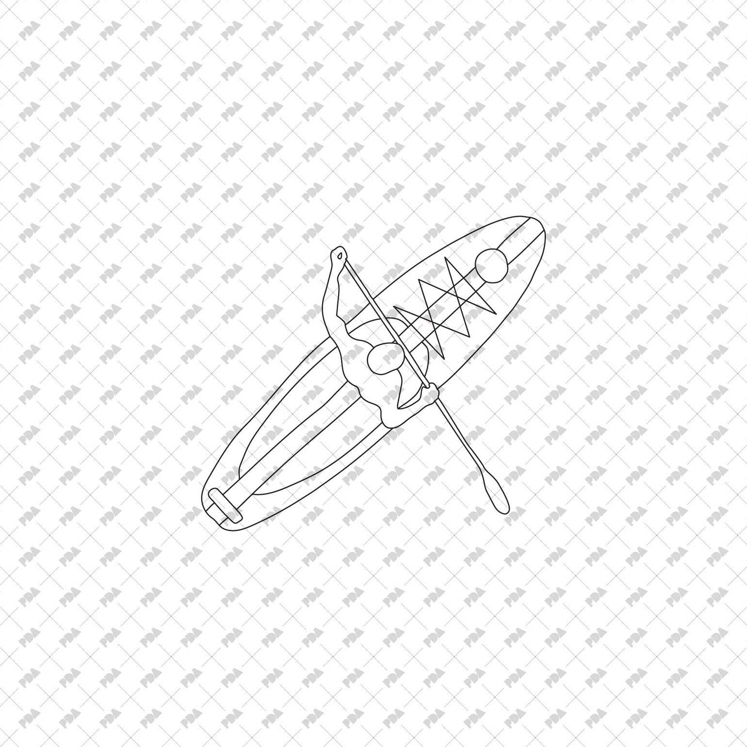 CAD, Vector People Doing Water Sports (Top and side view)