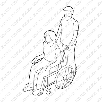 Free Isometric Wheelchair People Set - CAD & Vector