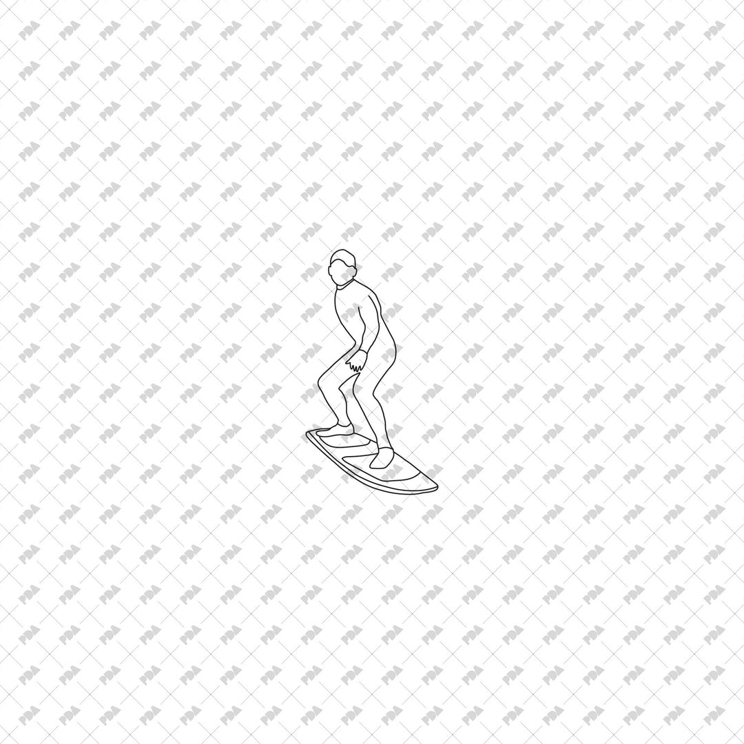 CAD, Vector People Doing Water Sports (Top and side view)