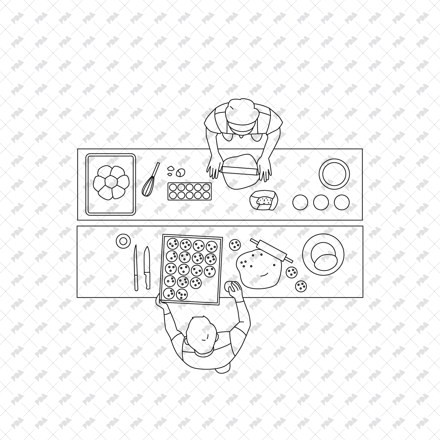 CAD, Vector Bakery Set (Front view and side view)