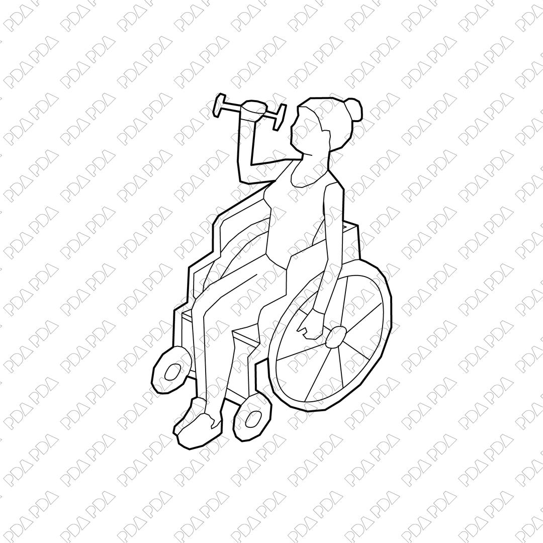 Free Isometric Wheelchair People Set - CAD & Vector
