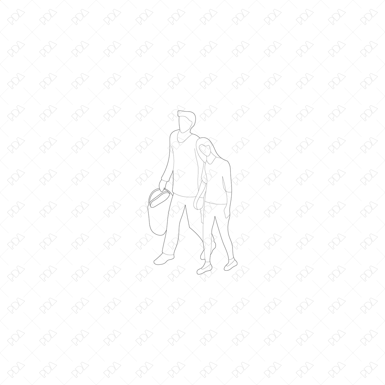 CAD & Vector Axonometric Couples Set
