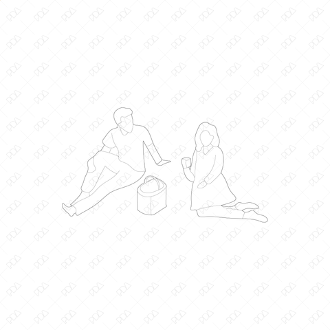 CAD & Vector Axonometric Couples Set