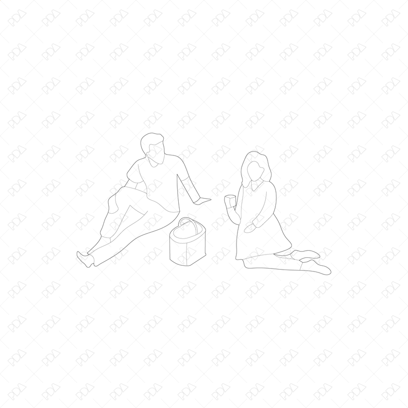 CAD & Vector Axonometric Couples Set