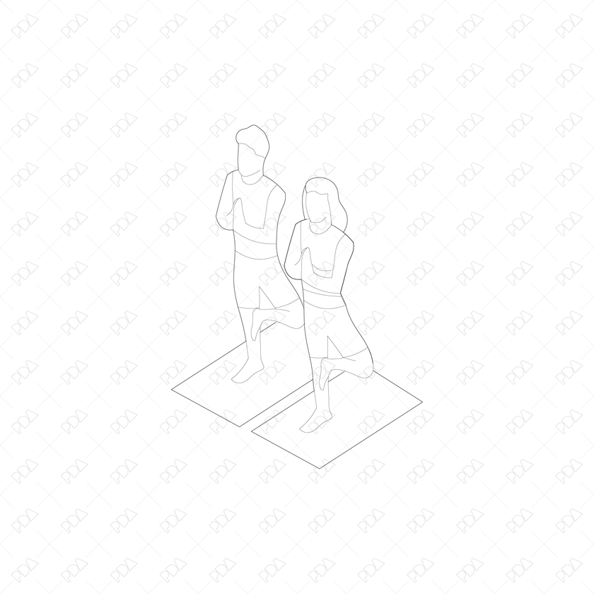 CAD & Vector Axonometric Couples Set