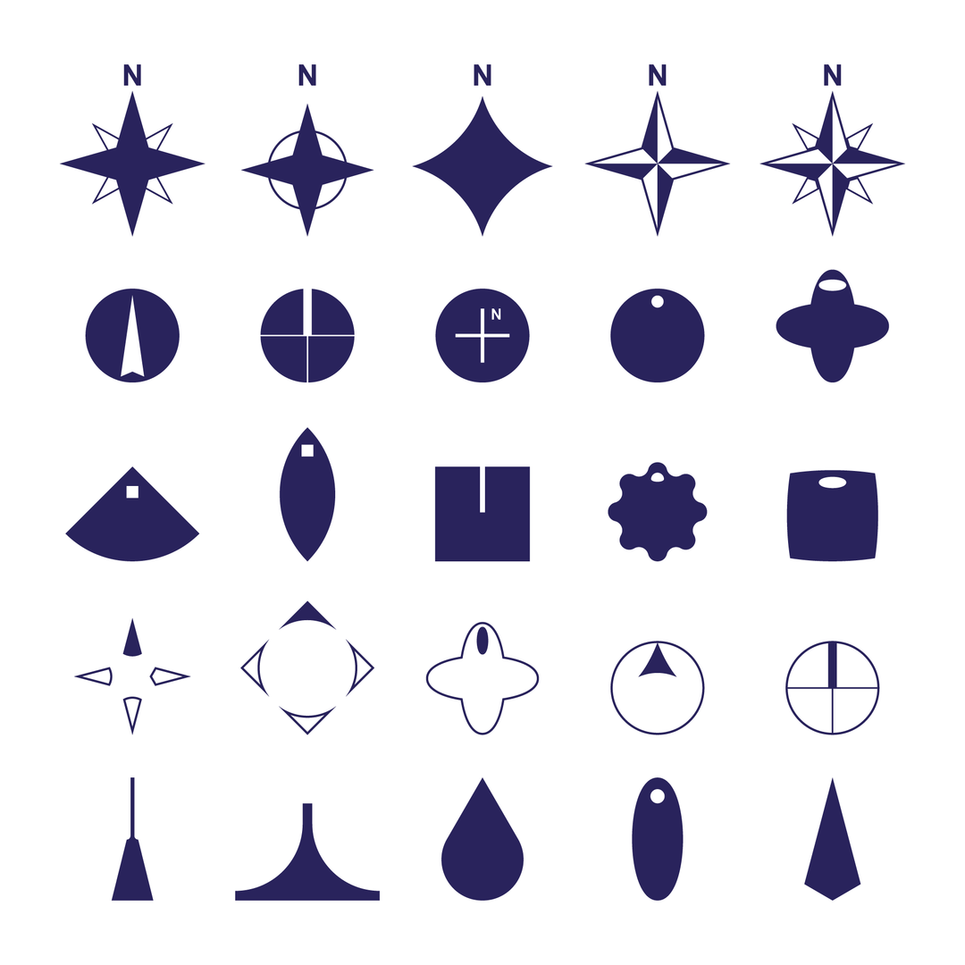 Vector & PNG North Symbols - 25 Designs