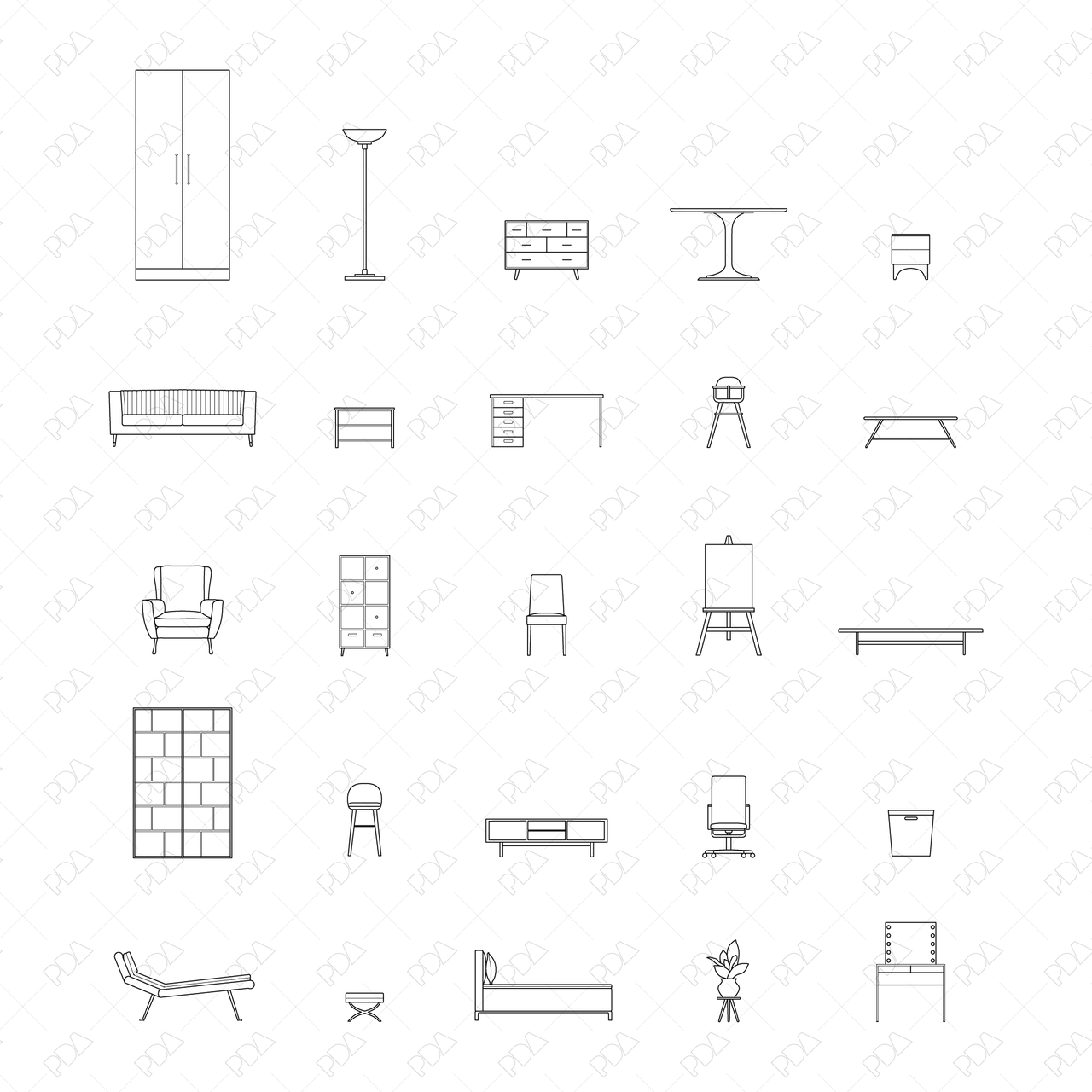 CAD & Vector Furniture Designs - Modern & Versatile