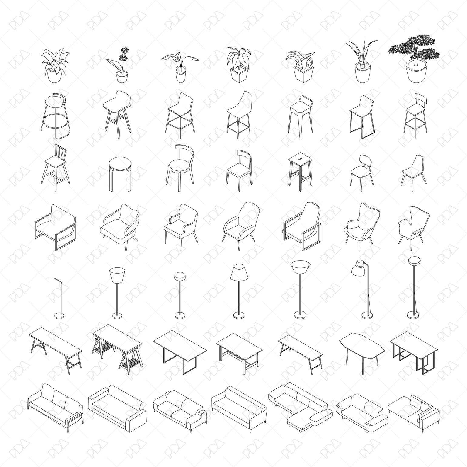 Vector Isometric Sets & Architectural Resources – Post Digital Architecture