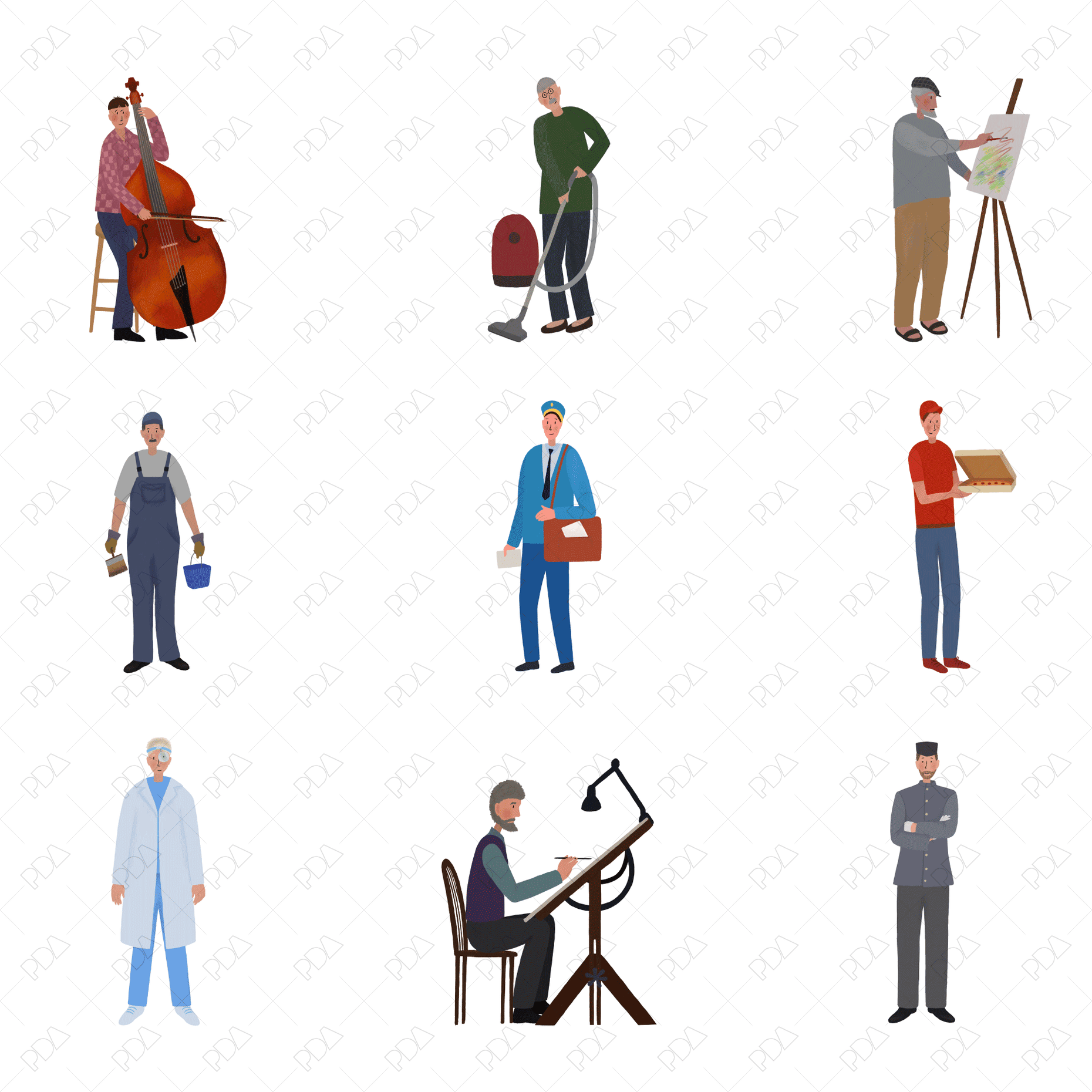 Hand Drawn Male Professionals | Post Digital Architecture