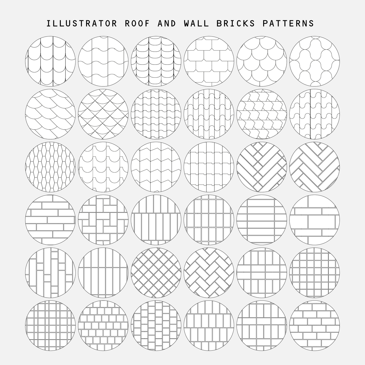 Illustrator Brick Pattern Multi-Pack (41 Patterns)
