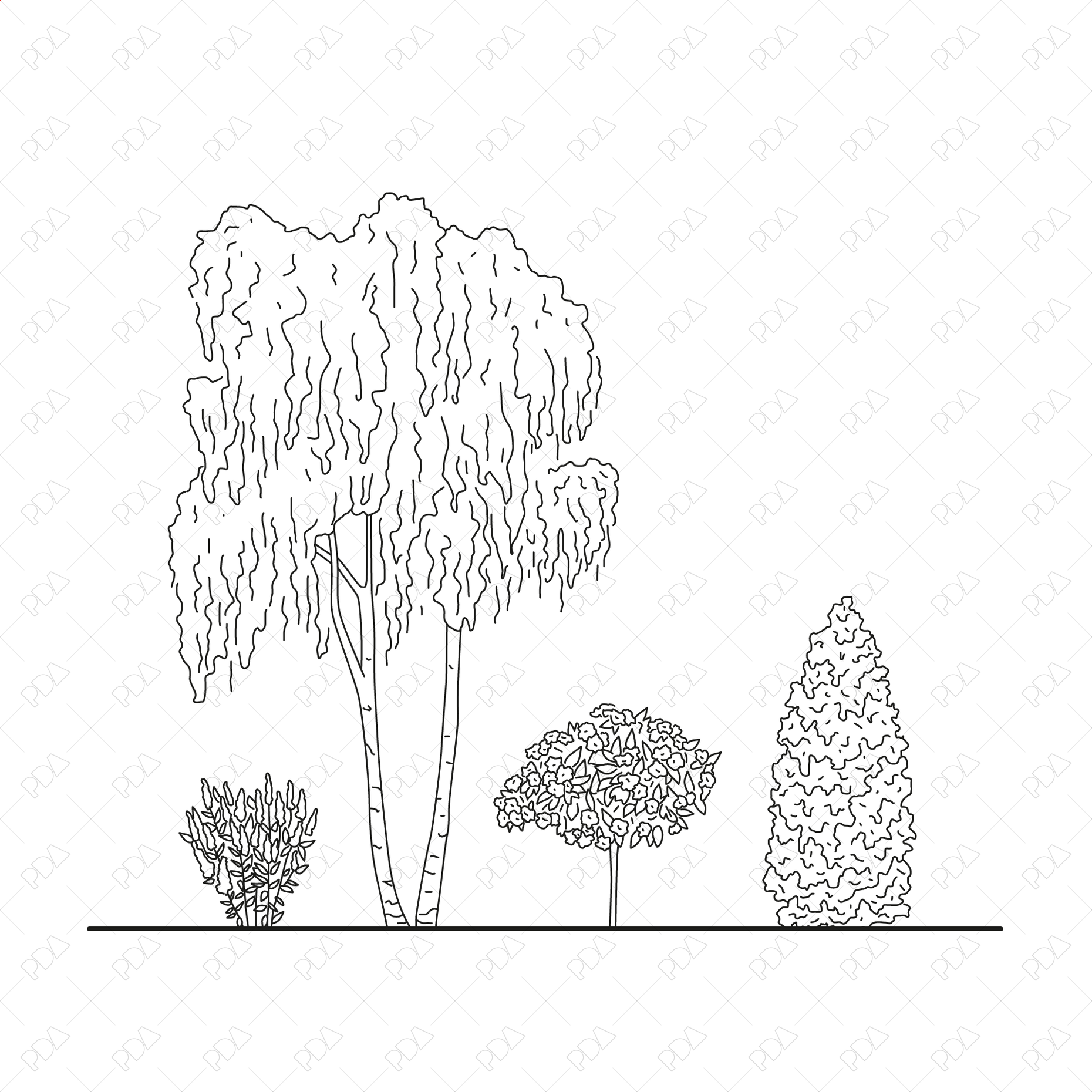 CAD & Vector European Trees & Plants Set – Post Digital Architecture