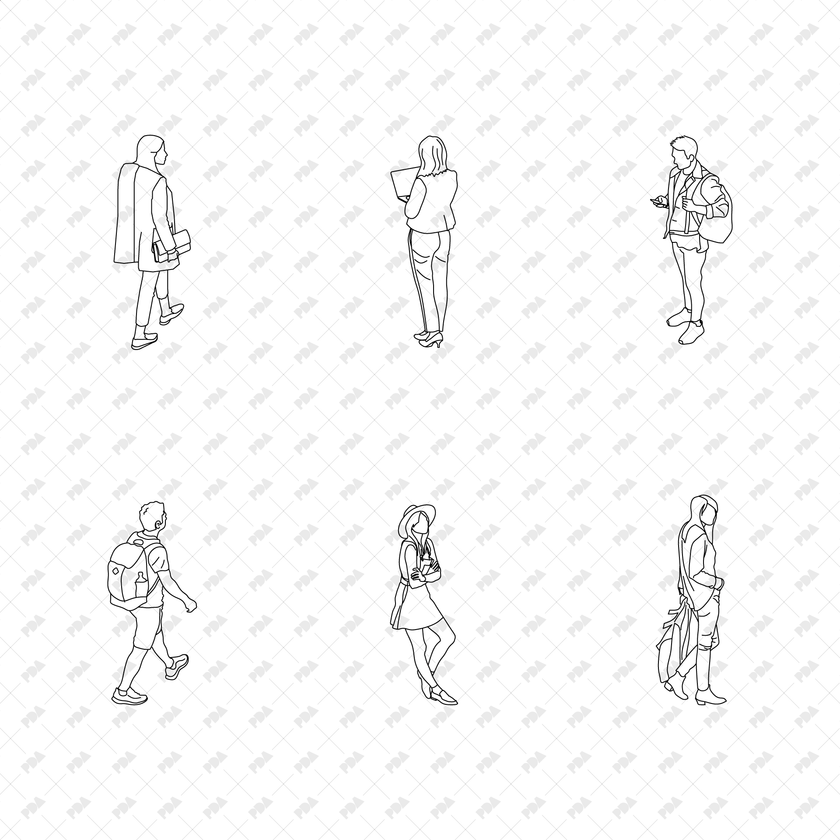 CAD, Vector Isometric People Set