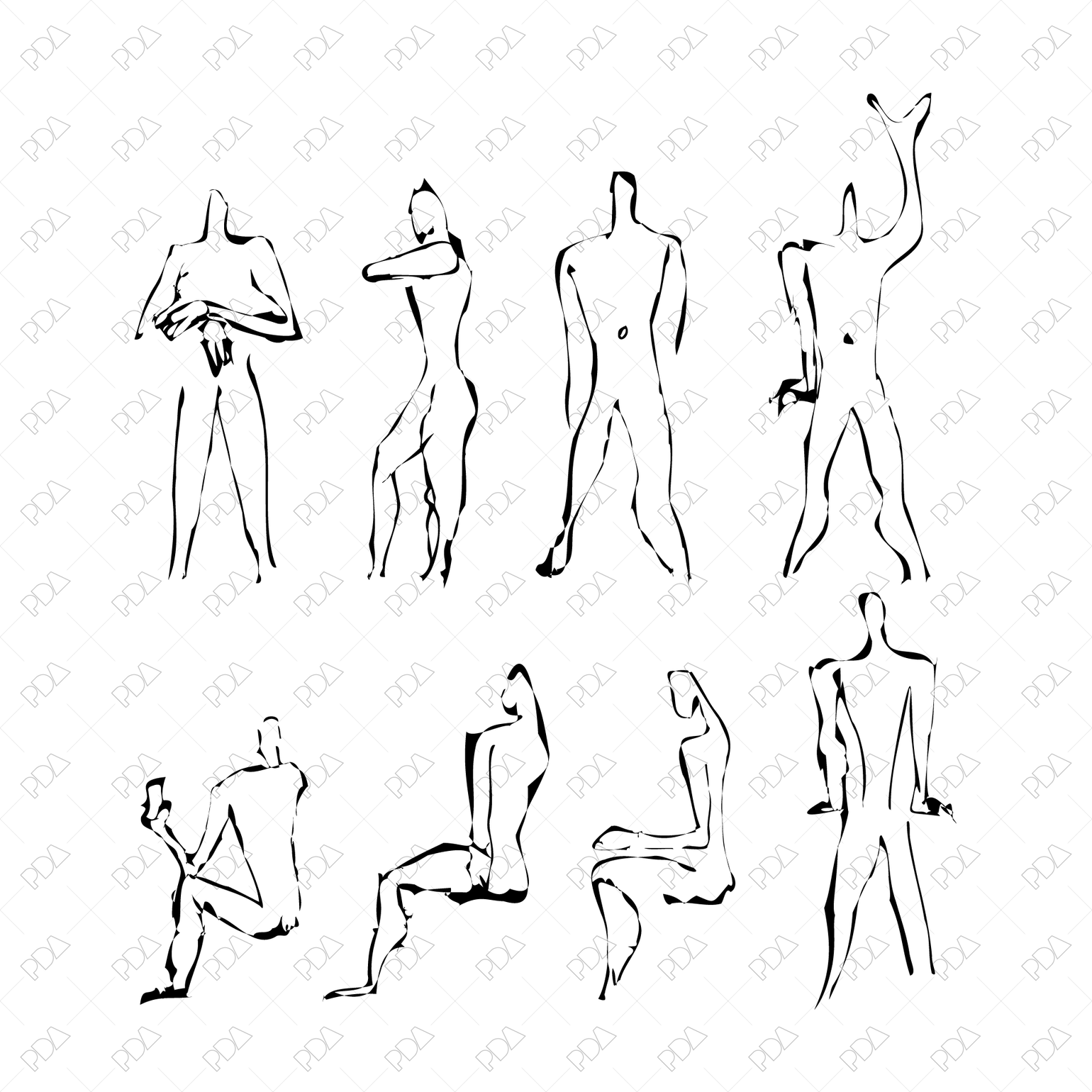 Vector & PNG Modulor Figures Set – Post Digital Architecture