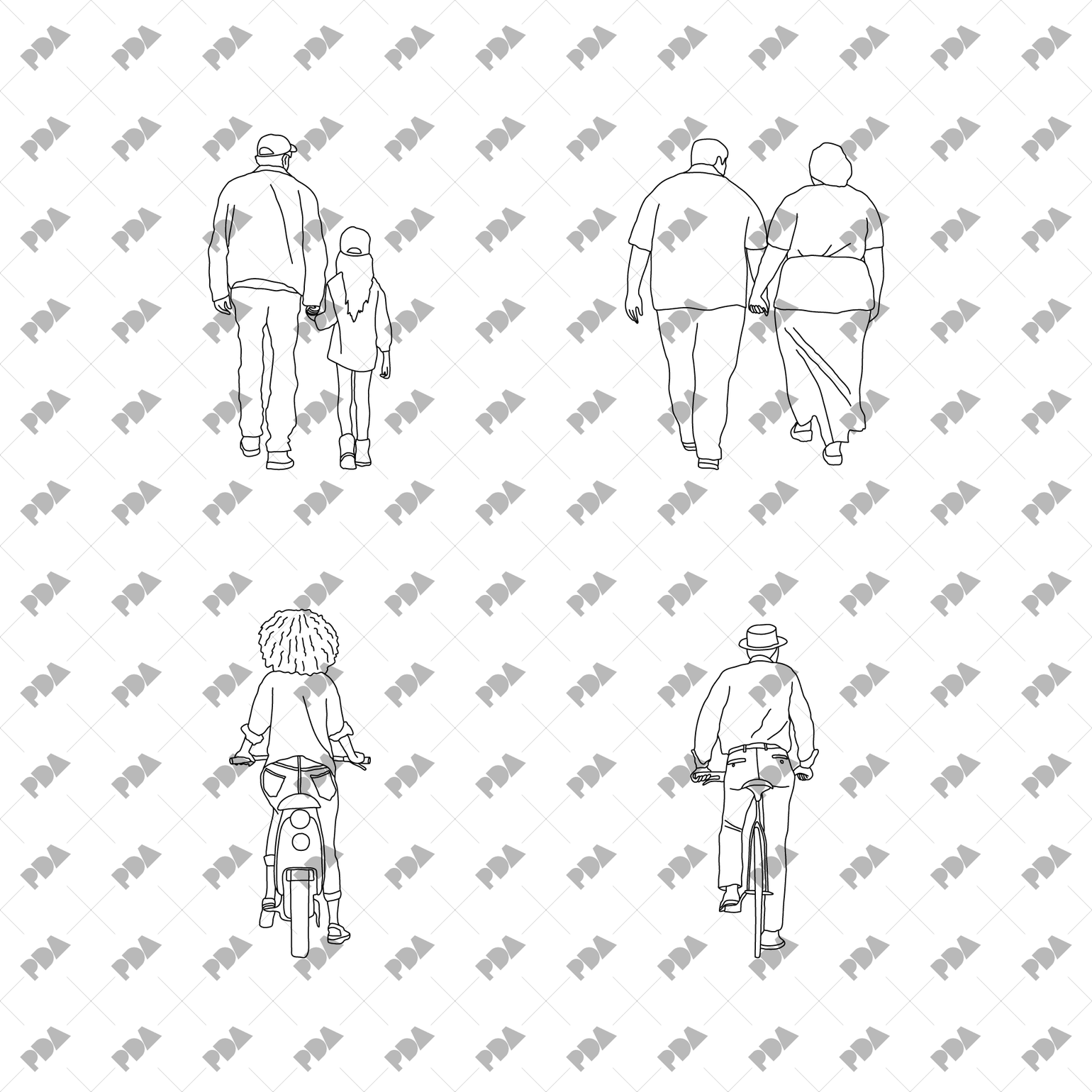 CAD, Vector People in Back View | Post Digital Architecture