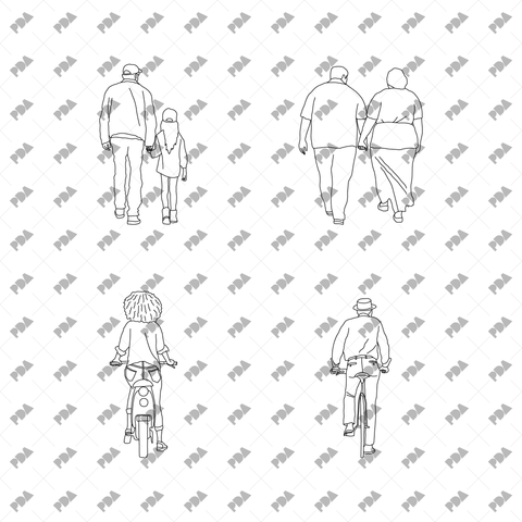 CAD, Vector People in Back View