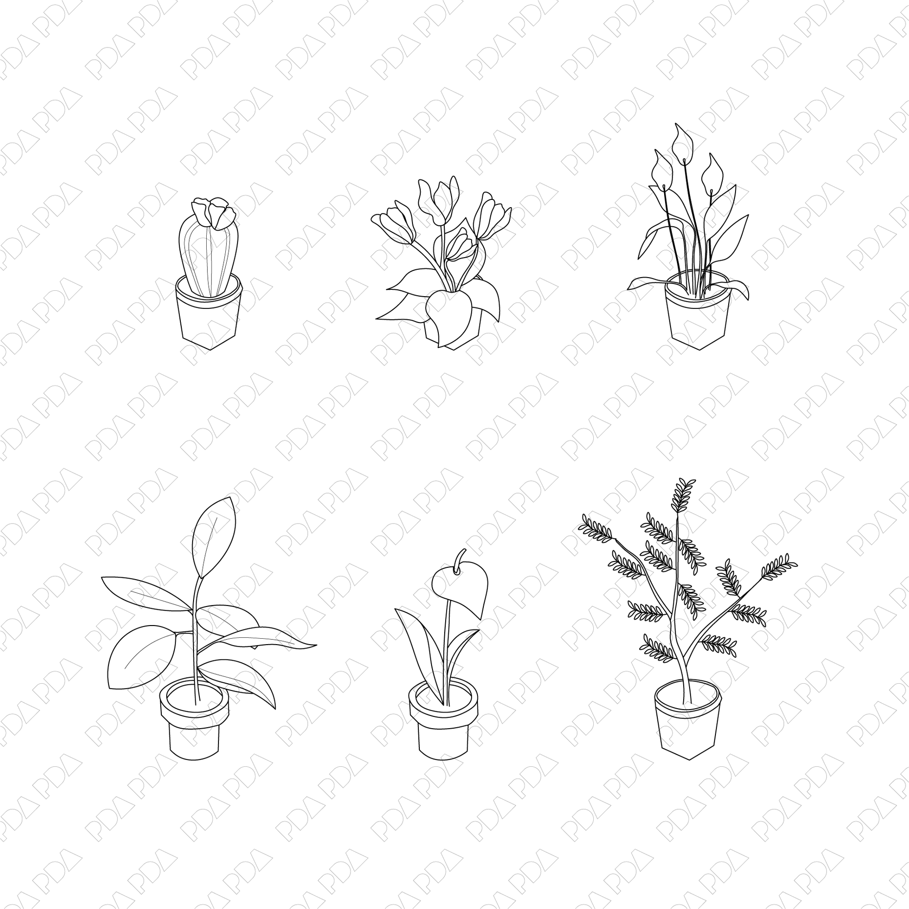 Axonometric Isometric Plant Set - Vector Ai Axonometric Isometric Plant Set - Vector Ai
