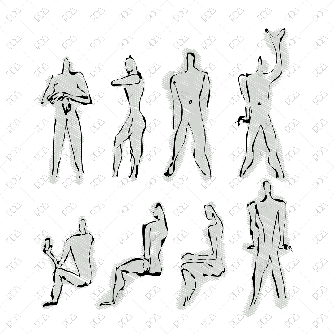 Vector & PNG Modulor Figures Set