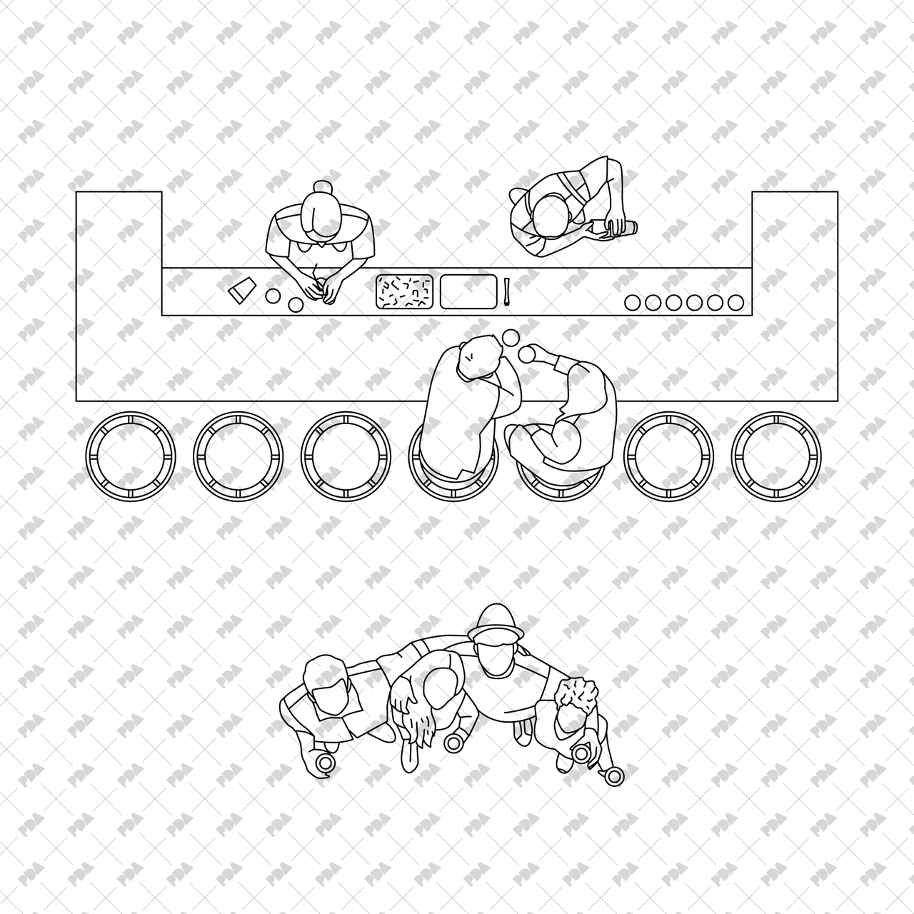 CAD, Vector Bakery Set (Front view and side view)
