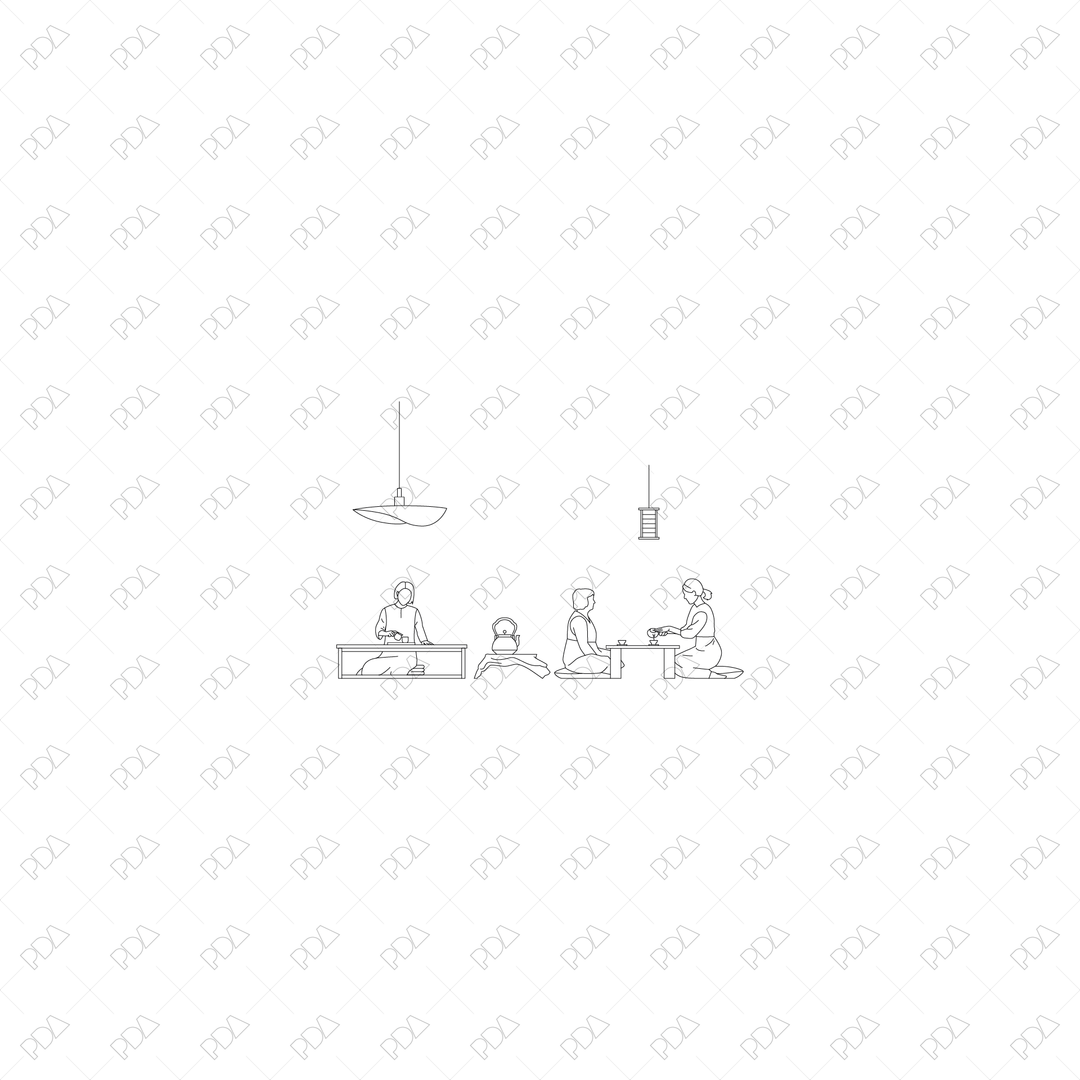 CAD, Vector Sushi Bar/ Japanese Restaurant Set