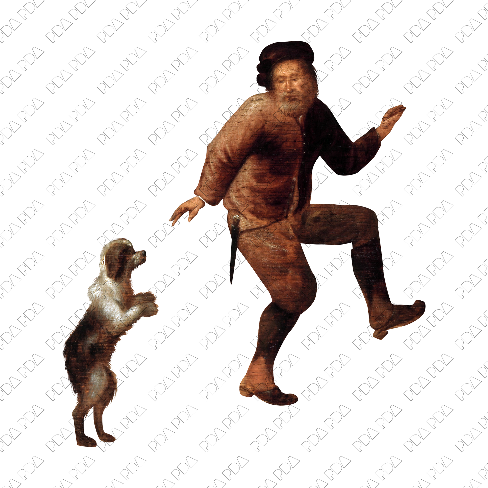 Man Dancing With Dog - Free PNG Artcutout