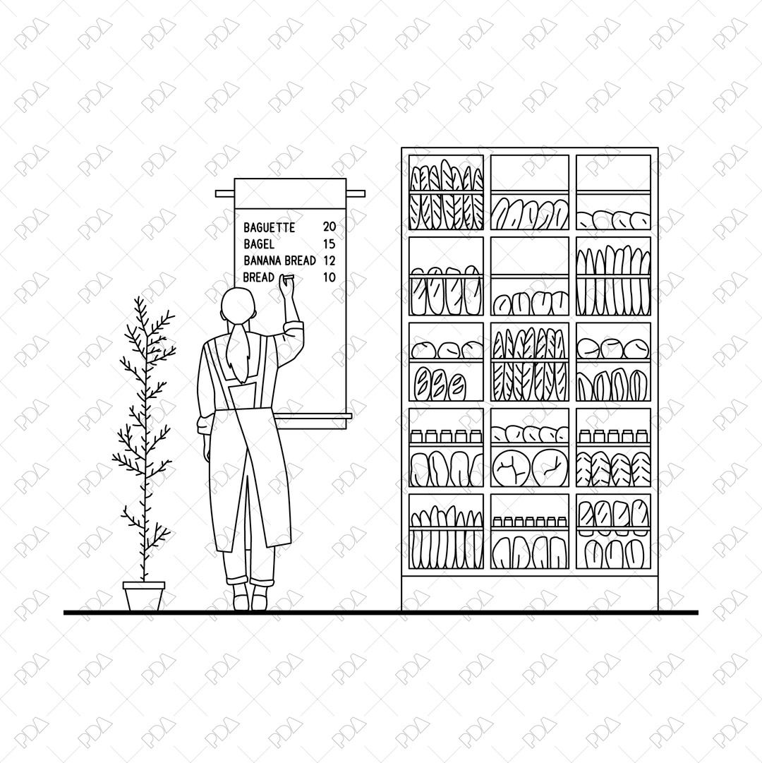 CAD, Vector Bakery Set (Front view and side view)