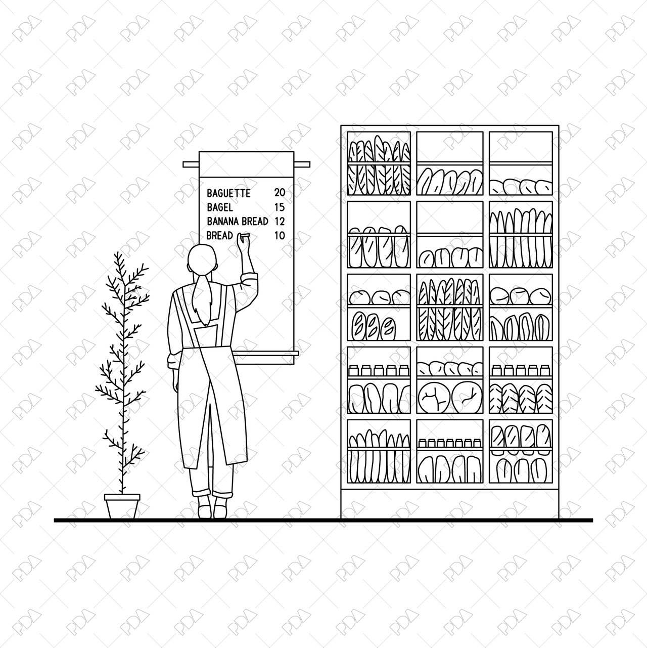 CAD, Vector Bakery Set (Front view and side view)